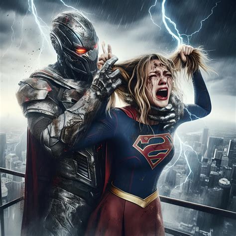 0082 Supergirl Rooftop Torture Blue Costtume By Anoyranoyranoyr On