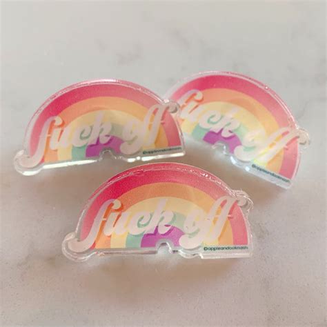 Fuck Off Rainbow Pin Apple And Oak