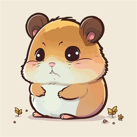 귀여운 햄스터 만화 스타일 프리미엄 벡터