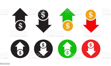 Dollar Increase Decrease Icon Up And Down Dollar Arrow Vector Symbol
