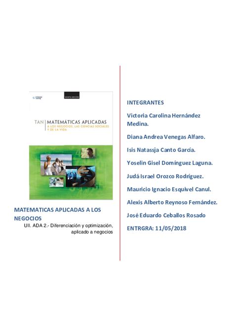 Doc Matematicas Aplicadas A Los Negocios