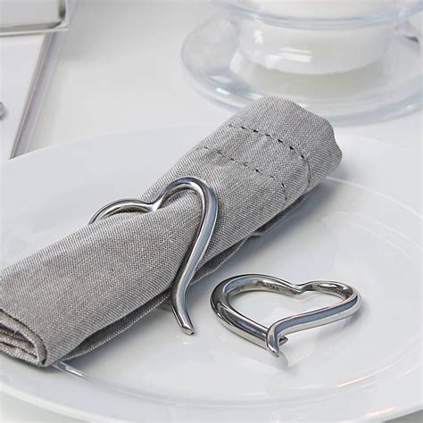 Silver Heart Napkin Rings Set By Marquis And Dawe