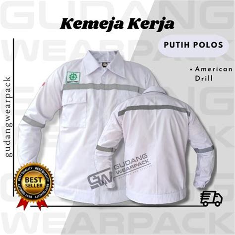 Promo Gudang Wearpack Baju Kerja Seragam Proyek Warna Putih Polos