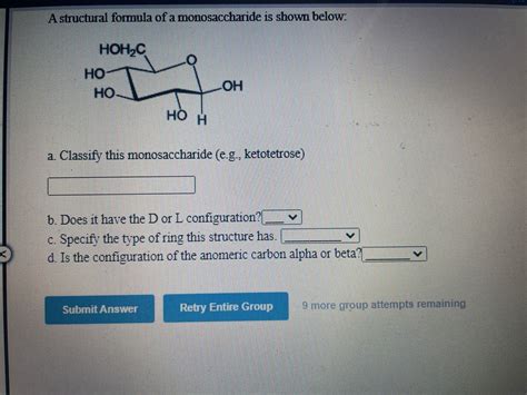 Monosaccharide Structural Formula