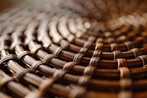 Rattan Weave Circles Beautiful Brown Rattan Furniture Pattern
