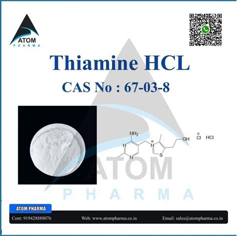 Thiamine HCL API Powder Atom Pharma 25kg At 2500 Kg In Surat ID