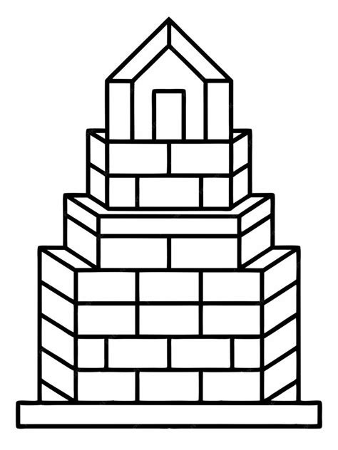 Brick Architecture Bricklayer Rectangle Colouring Book Pages For