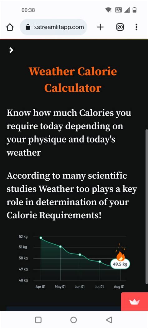 Weather Calorie Calculator Devpost