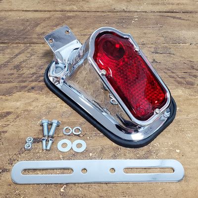 Chrome Tombstone Tail Light Wlicense Plate Tag Bracket And Light For
