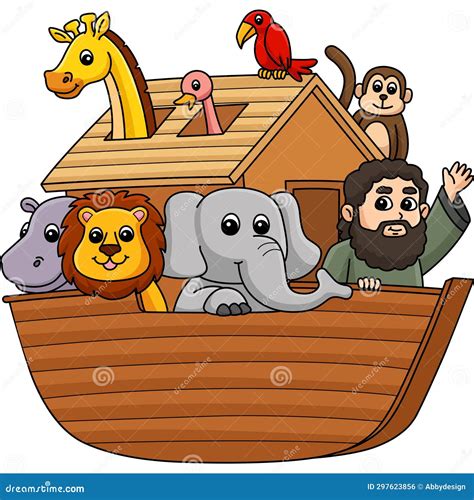 Noahs Ark And Cartoon Character Set 254002897