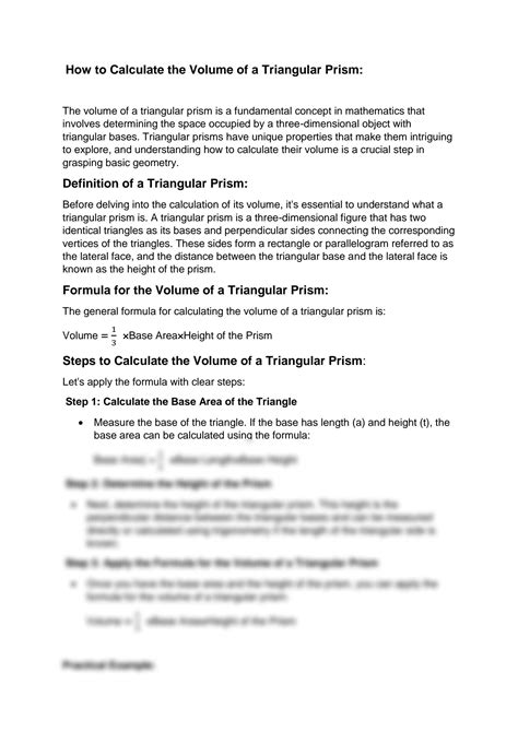 SOLUTION How To Calculate The Volume Of A Triangular Prism Studypool