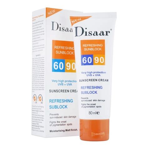 Disaar Refreshing Sun Block 60 90 Sunscreen Cream 80ml Eshaistic