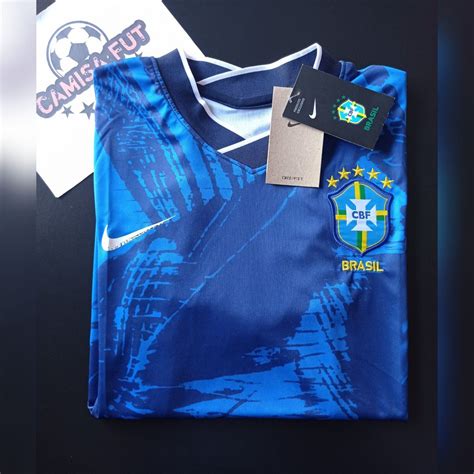 Camisa Brasil Azul 2022 Gg Camisa De Time Masculina Camisa Masculina