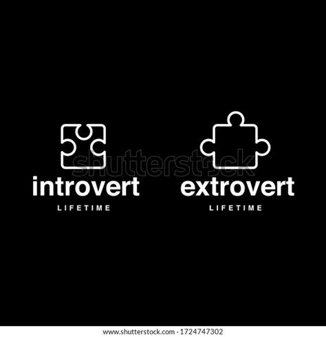 Vektor Stok Introvert Extrovert Creative Logo Design Symbol Tanpa