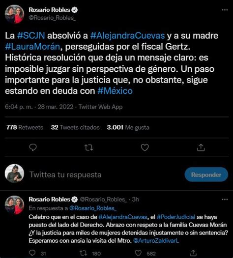 Rosario Robles celebró revés contra Gertz Manero por caso Alejandra Cuevas Histórica