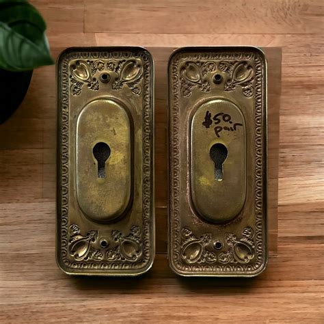 Antique Brass Pocket Door Plates Reclaimed Fort Wayne