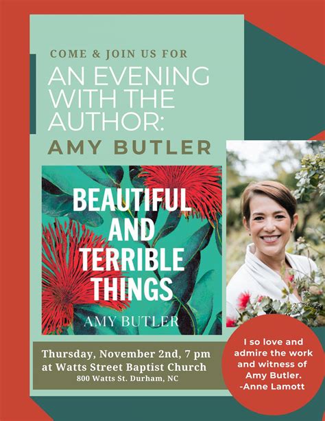 An Evening With The Author Amy Butler Beautiful And Terrible Things