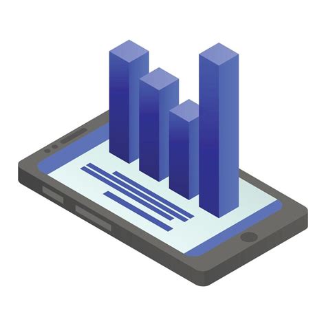 Smartphone Chart Icon Isometric Style 15201180 Vector Art At Vecteezy