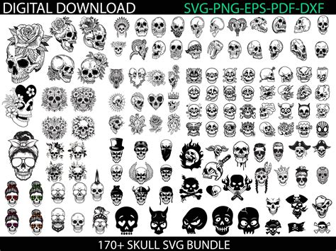 Skull Svg Sugar Skull Svg Skeleton Svg Skull Head Svg Skull Clipart