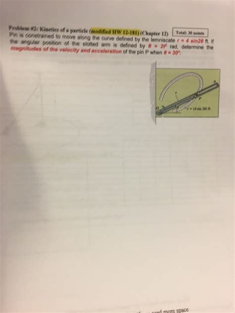 Solved Pin Is Constrained To Move Along The Curve Defined By