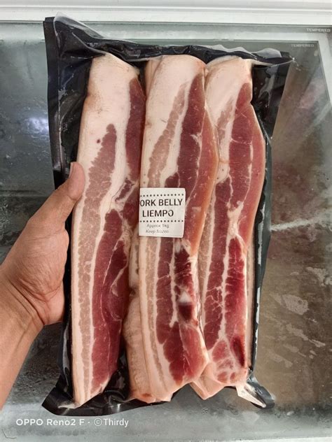 Pork Belly Liempo 1kg Food And Drinks Chilled And Frozen Food On Carousell