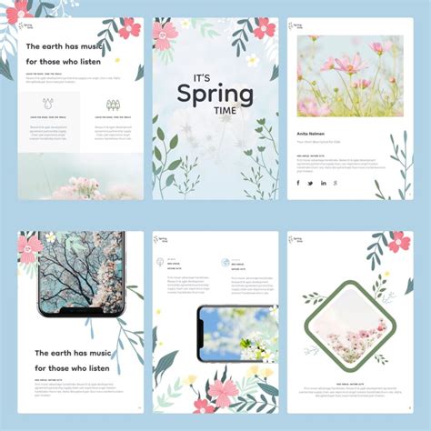 Spring Time Vertical Presentation Template MasterBundles