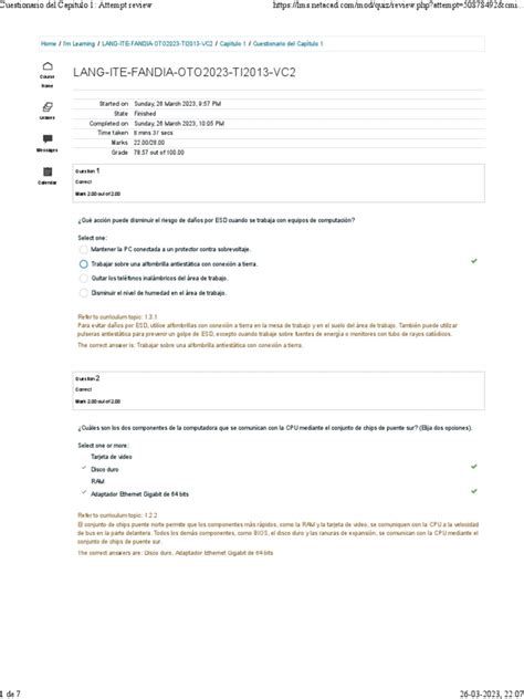 Cuestionario Capitulo 1 Netacad Pdf Hardware De La Computadora Disco Duro