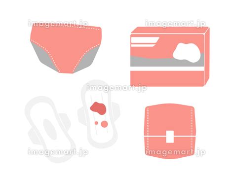使用前・使用済みナプキン 生理用品 イラスト セット 216088210 イメージマート