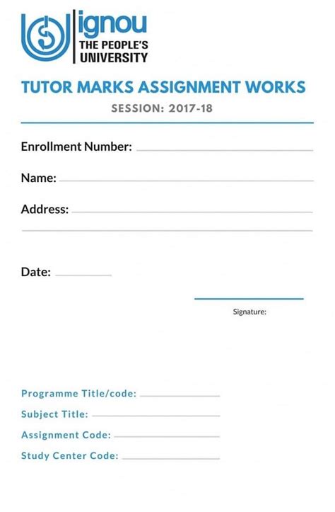 Ignou Assignment Cover File