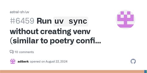 Run `uv Sync` Without Creating Venv Similar To Poetry Config I