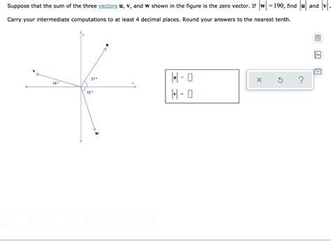 solved suppose that the sum of the three vectors u v and w