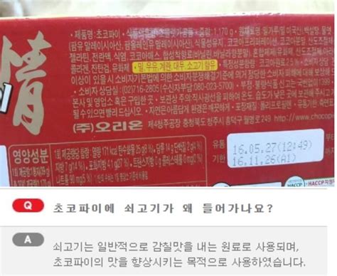 초코파이에 들어가는 의외의 재료 네이트뷰