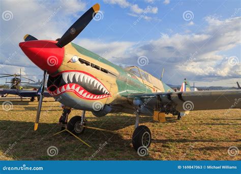World War 2 Curtiss Kittyhawk Fighter Plane With `shark`s Teeth` Nose