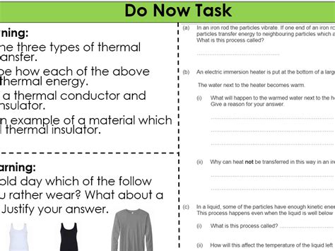 Reducing Thermal Energy Loss Teaching Resources