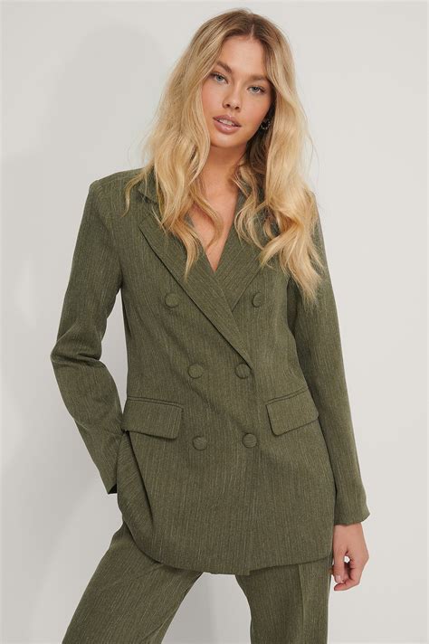 Double Breasted Blazer Green Na Kd