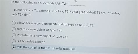 In The Following Code Extends List