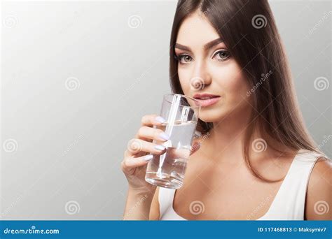 Drink Water From The Glass Healthy Lifestyle Stock Image Image Of
