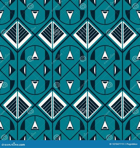 Seamless Pattern With Rounded And Triangular Elements Stock Vector