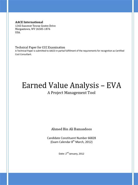 Earned Value Analysis Pdf Business