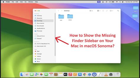 How To Show The Missing Finder Sidebar On Your Mac In Macos Sonoma