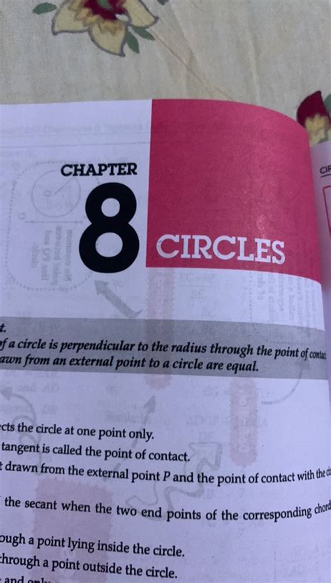 Chapterf A Circle Is Perpendicular To The Radius Through The Point Of Co
