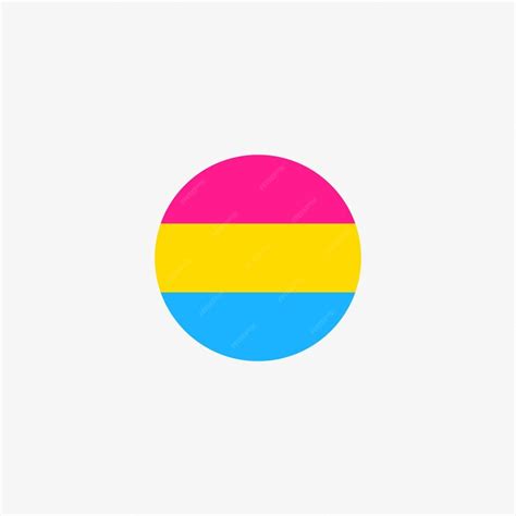Premium Vector Circle With Pansexual Flag On White Background