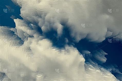 抽象天空背景挤压立方体，几何图案。
