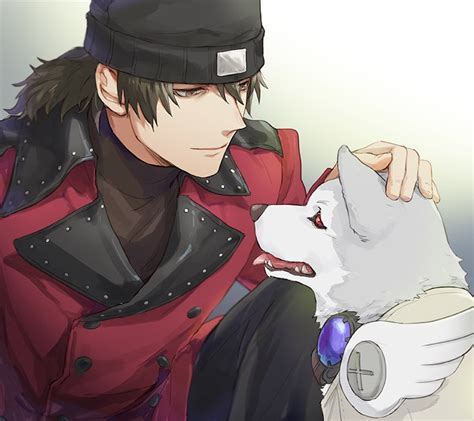 Aragaki Shinjirou And Koromaru Persona And 1 More Drawn By Isa