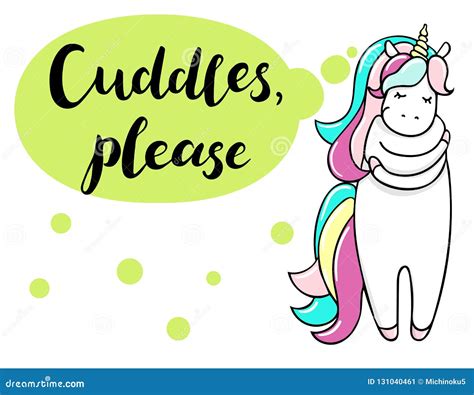 Cuddles Please Text Brush Calligraphy Stock Vector Illustration Of Decoration Drawing