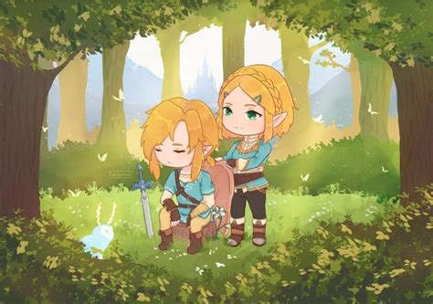 Legend Of Zelda Breath Of The Wild Sequel Art Link And Princess Zelda