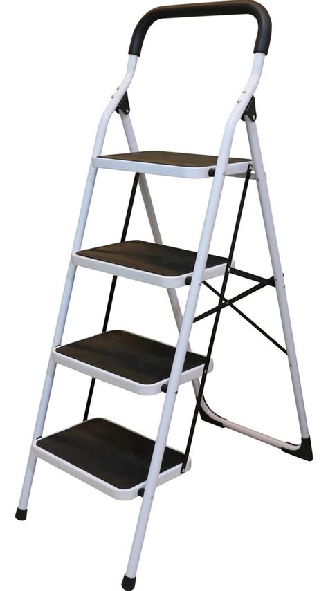 Escalera Tubular Plegable Taburete Acero 4 Escalones Surtek Surtek Ett4