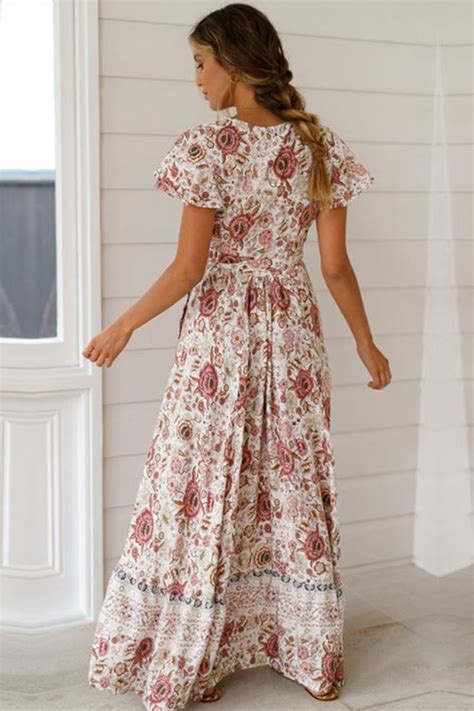 Bohemian Floral Print Wrap Dress North