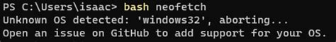 MSYS2 Bash Calling Neofetch Doesn T Show But Calling It Through MSYS2
