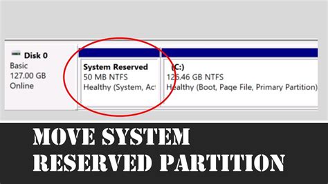 Move System Reserved Partition To Another Disk YouTube